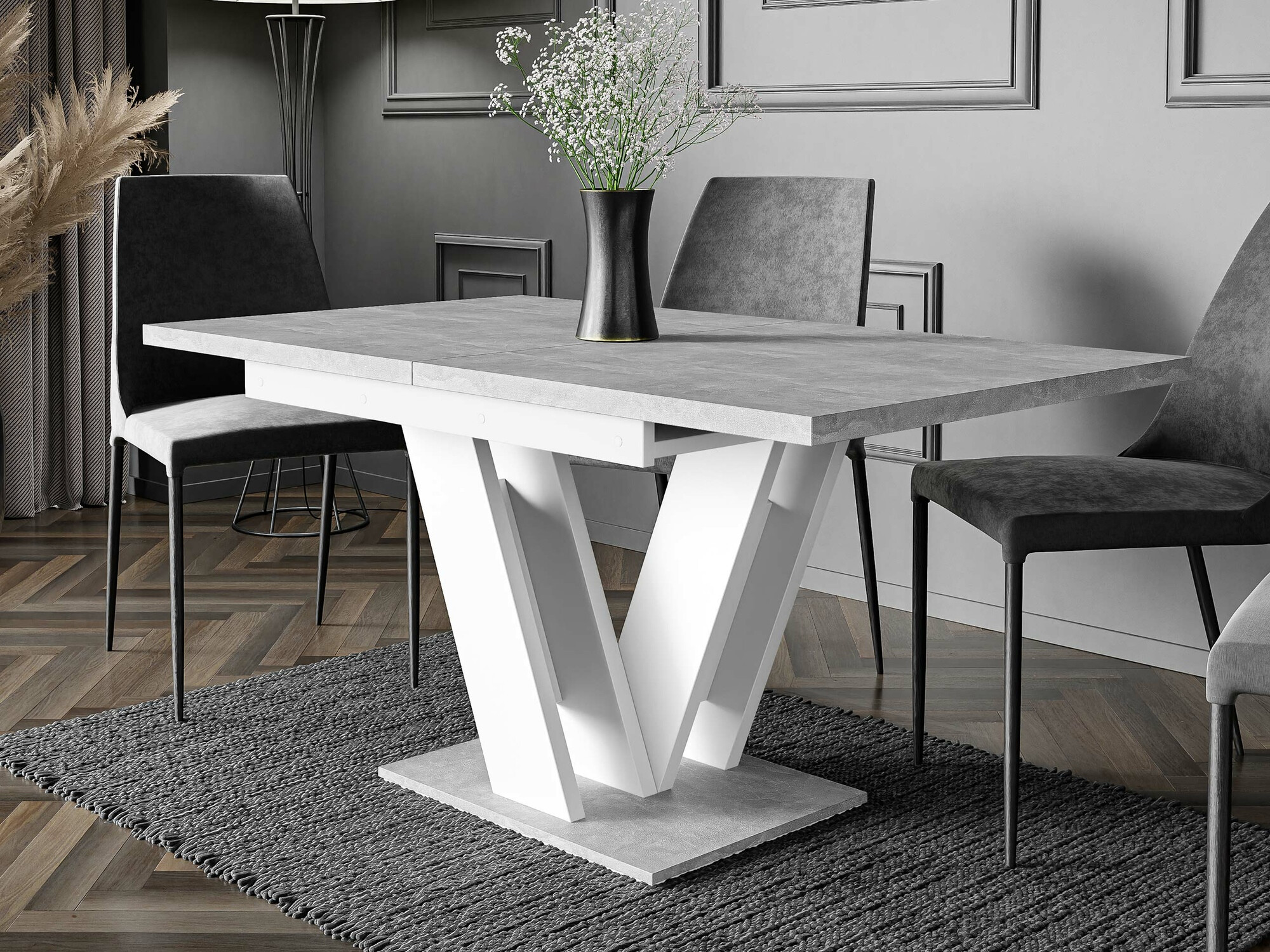 Table Musus (Blanc + Béton) - Meubles de salon | Mobilier.lu